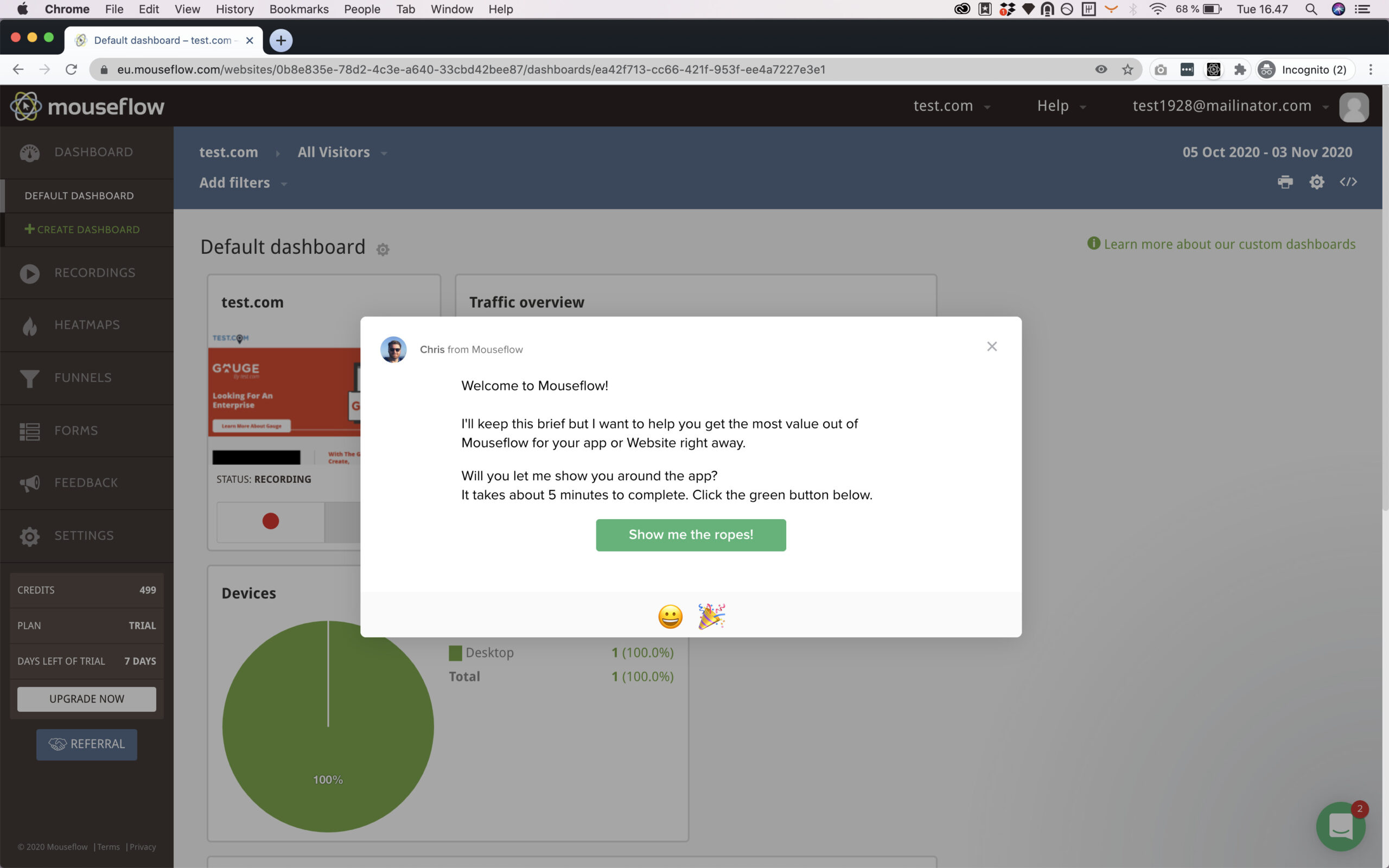 Case Study: Mouseflow onboarding flow - Caspar Reece